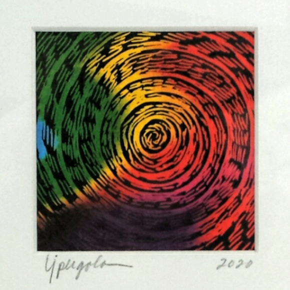 Hand Crafted | Art | Hand Crafted Abstract Rainbow Circle Scratchboard ...